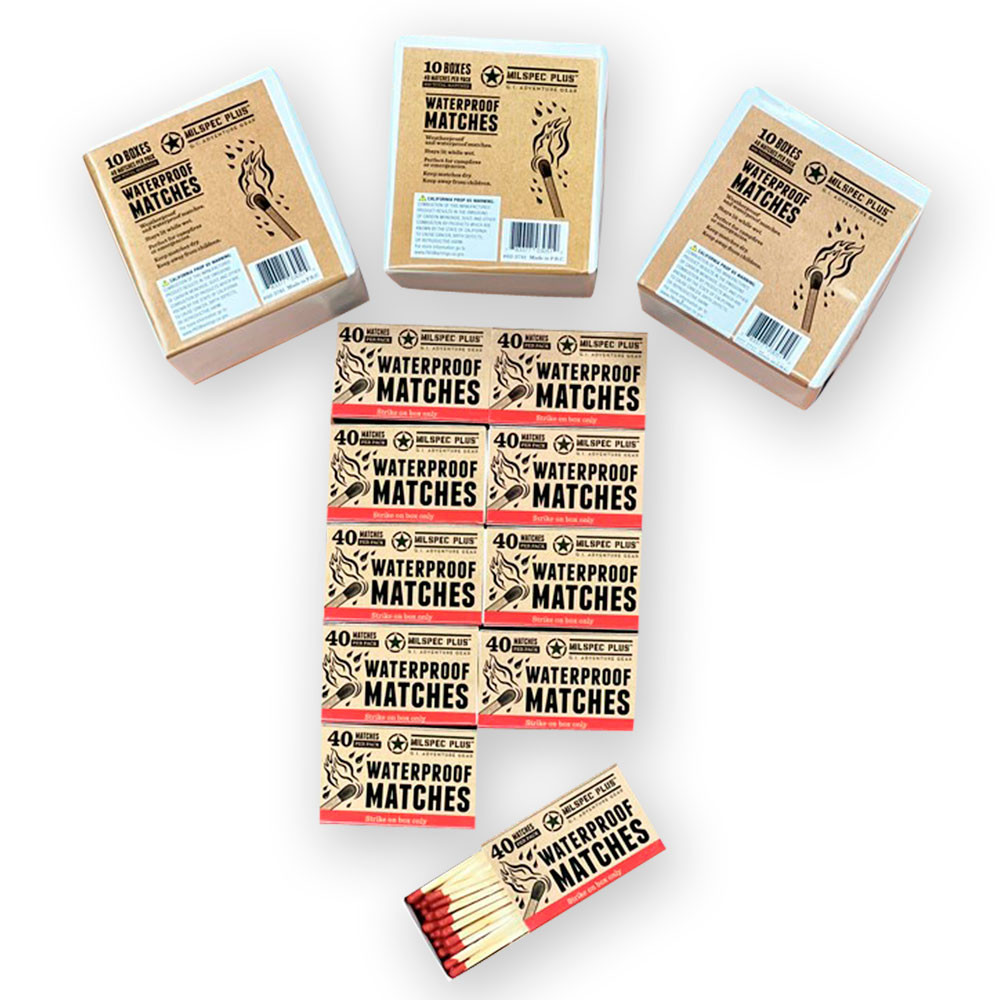 WATERPROOF MATCHES 10 BOXES 400 MATCHES TOTAL