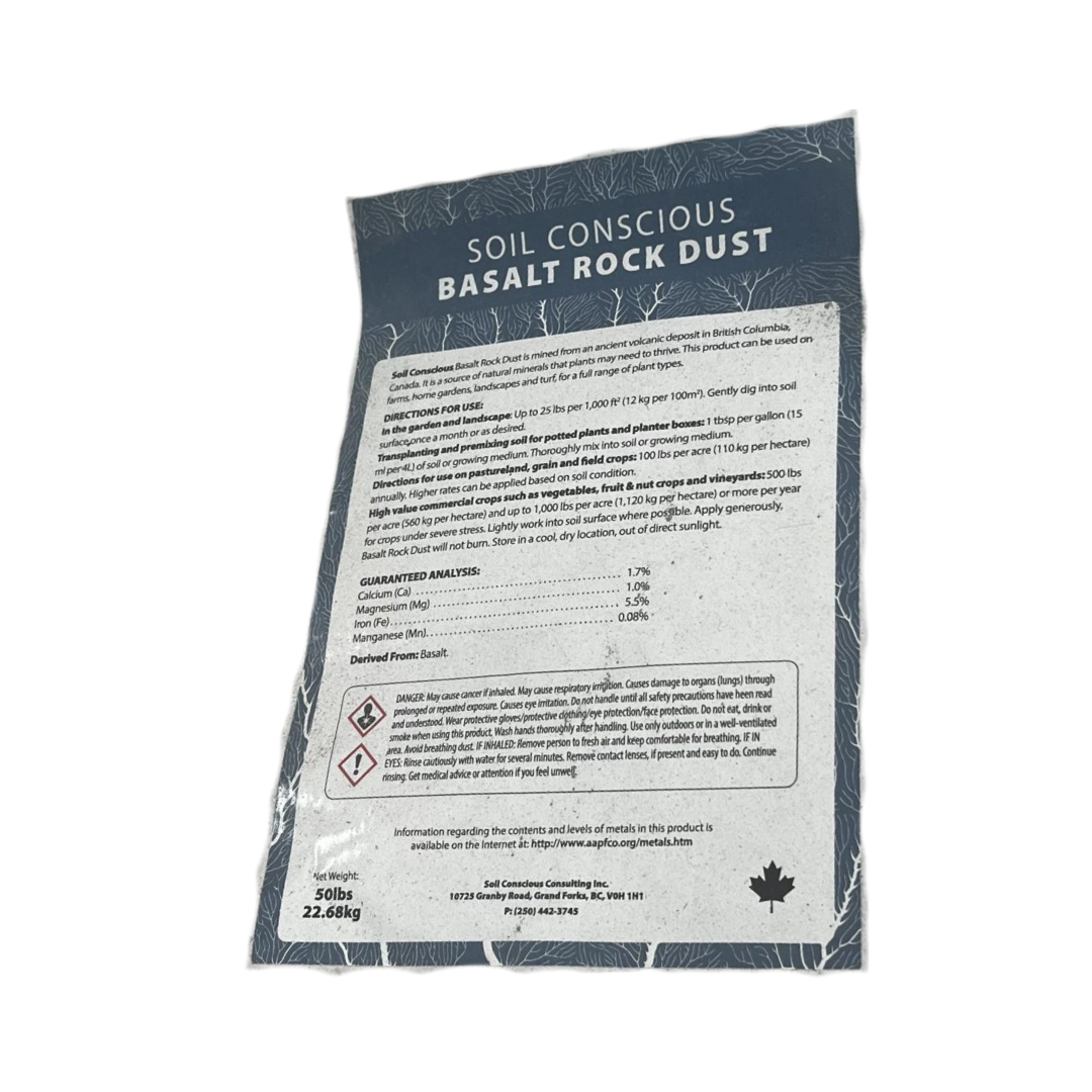 Soil Conscious Basalt Dust 50lb Bag - Marlé Worm Growers