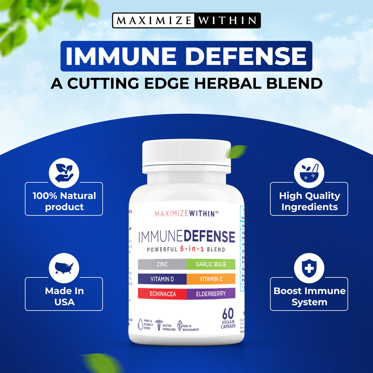 Immune Defense 6-in-1 Powerful Formula - Maximum Slim | Comprehensive ...
