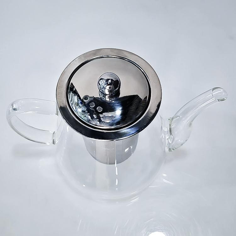 Clear Glass Teapot with Removable Stainless Steel Filter and Spout ...