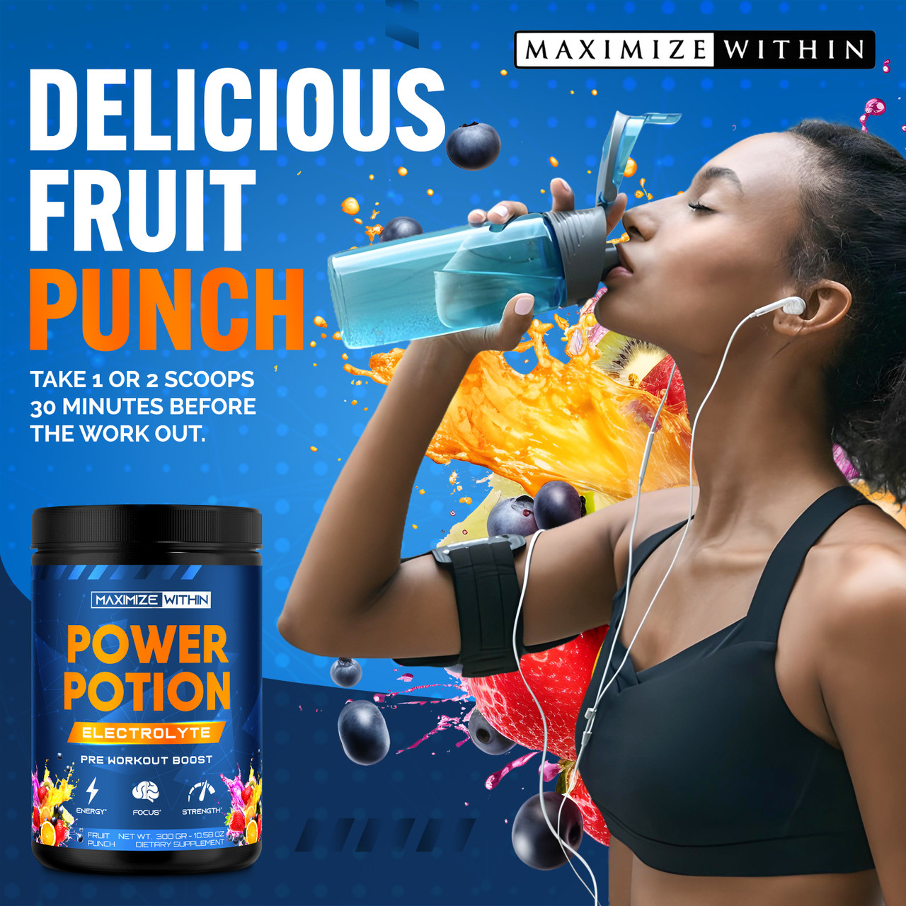 Power Potion Electrolyte Pre-Workout Powder - Maximum Slim | Hydration ...