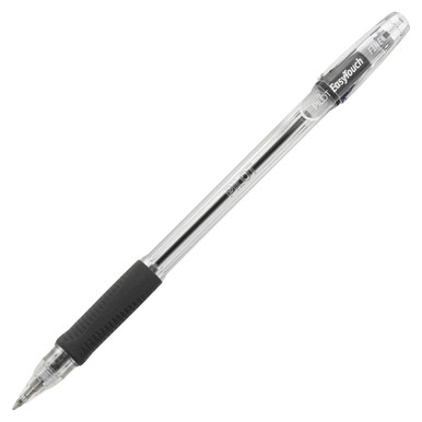 Pilot EasyTouch Stick Ballpoint Pen, Fine 0.7mm, Black Ink, Clear ...