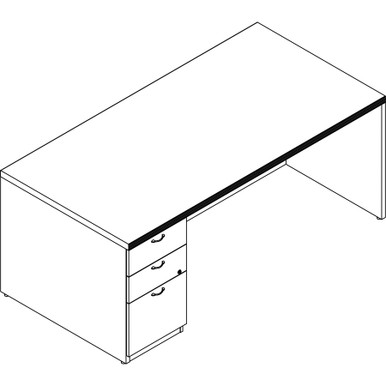 Groupe Lacasse Left Single Pedestal Desk - 2-Drawer - Envision Xpress Test