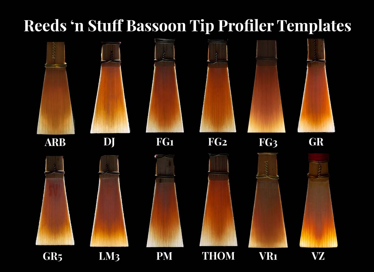 Reeds 'n Stuff Tip Profiling Templates