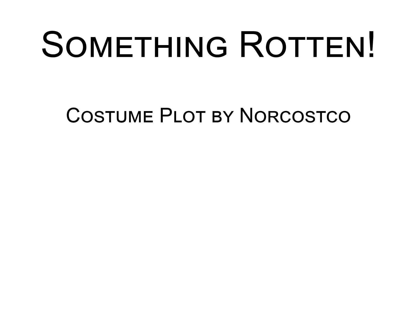 Costume Plots | by Norcostco