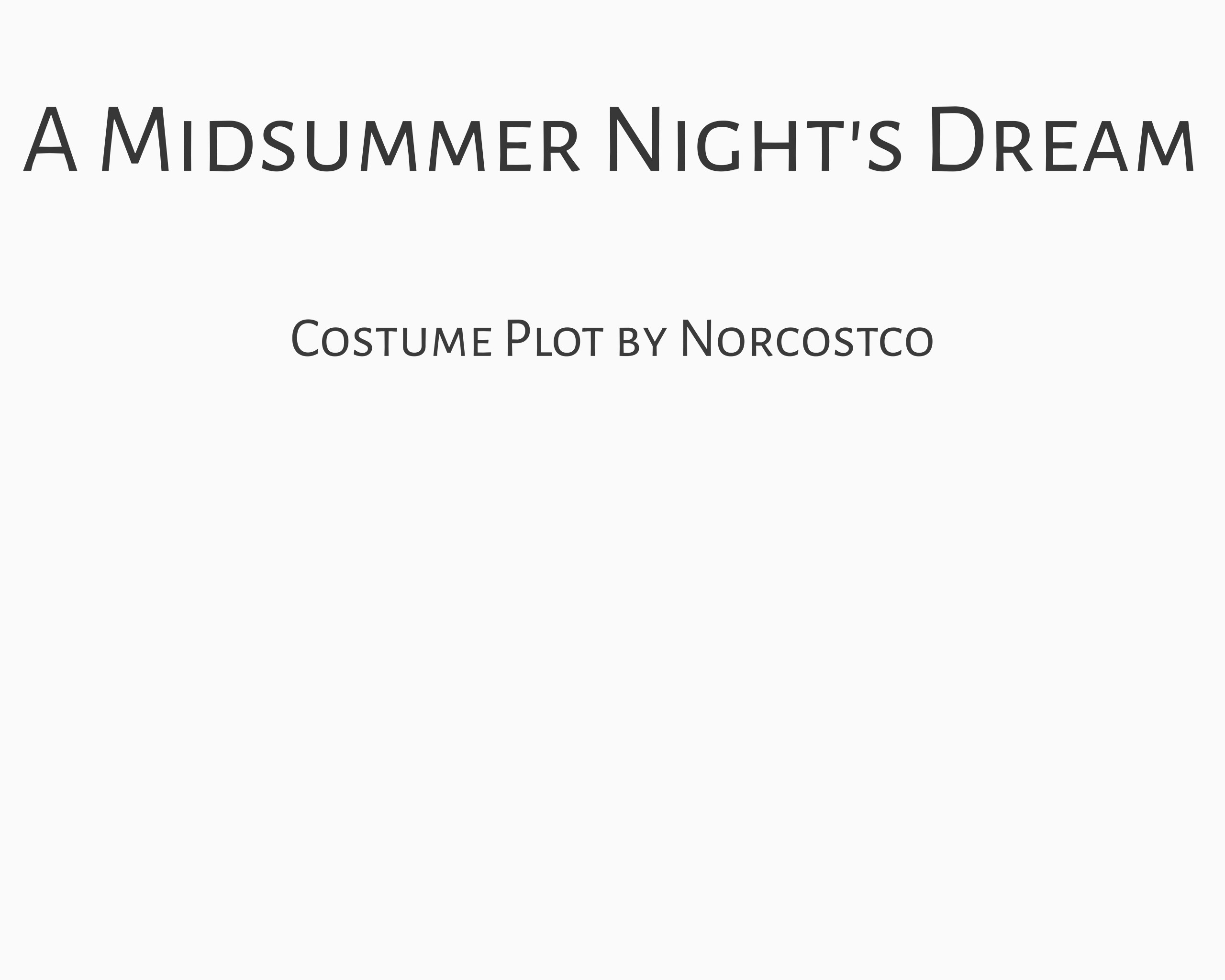 A Midsummer Night's Dream Costume Plot | by Norcostco