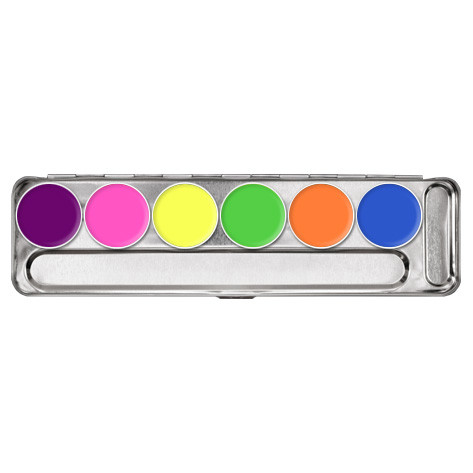 Kryolan Aquacolor UV Dayglo Palette - 6 Color - Norcostco, Inc.