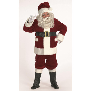 Burgundy Deluxe Santa Suit with Outside Pocket - Norcostco