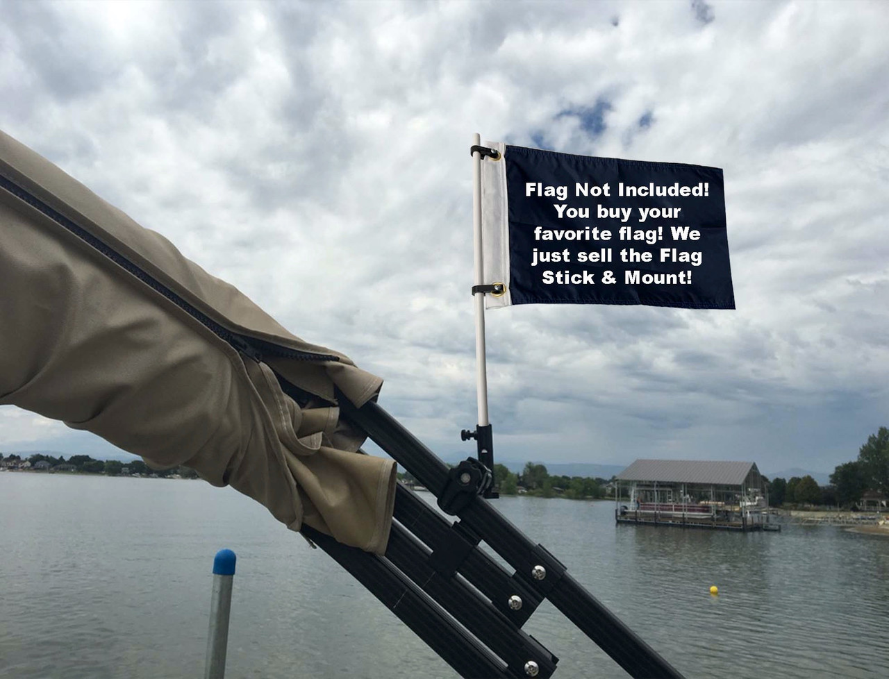Pontoon Boat Flag Holder – Fits Flags w/ Grommets, Super Strong Clamp ...