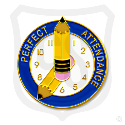 Perfect Attendance/ Pencil Clock - C. Sanders Emblems