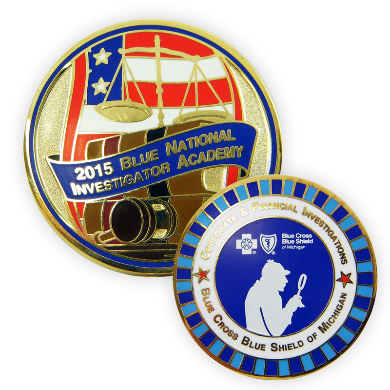 Die Struck Iron w/ Cloisonné-B Challenge Coin - C. Sanders Emblems