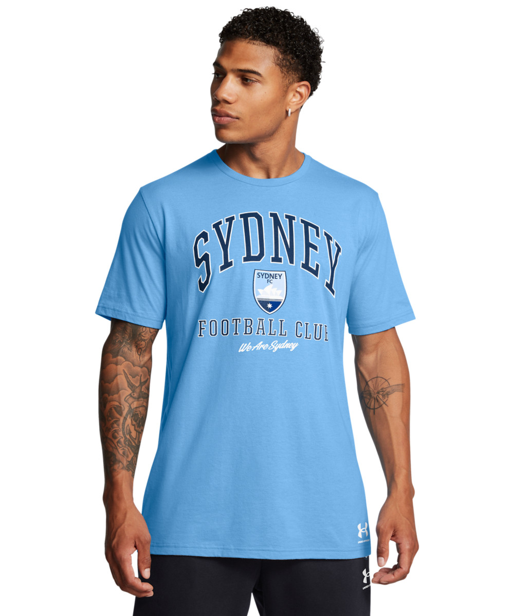Sydney FC 24/25 UA Mens Graphic Tee Sky Blue