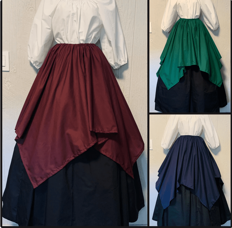 Mid length Jagged skirts great for layering