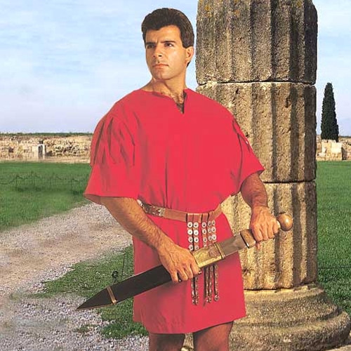 Roman Tunic - Red Cotton Oversized Roman Tunic
