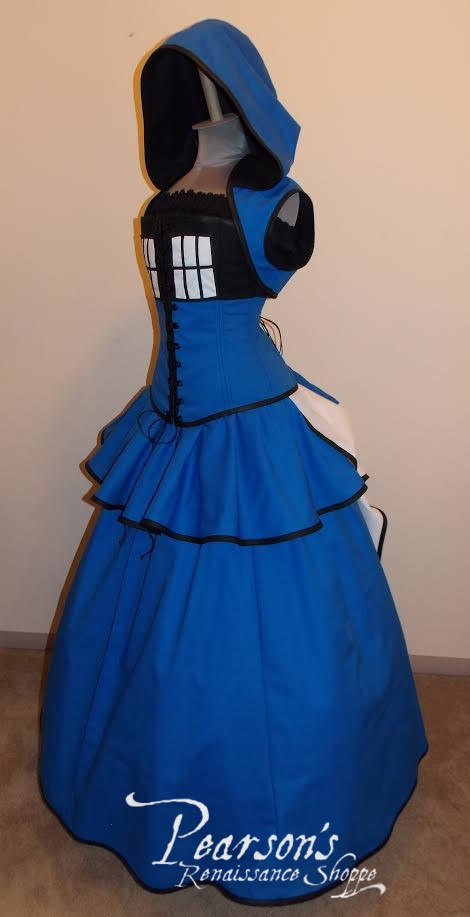 TARDIS - Dr Who Full Bustle Costume - corset medieval renaissance clothing