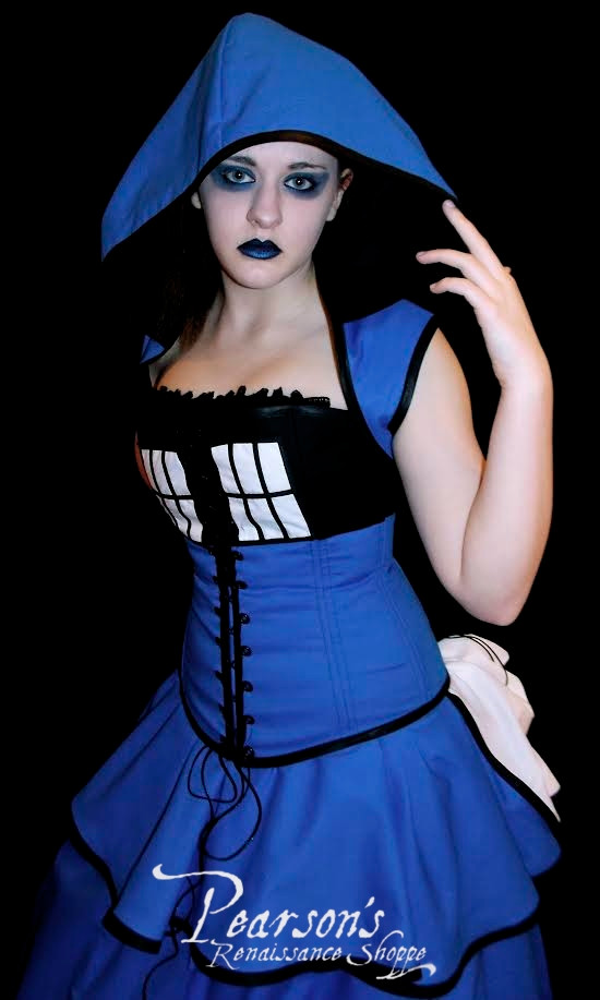 TARDIS - Dr Who Full Bustle Costume - corset medieval renaissance clothing