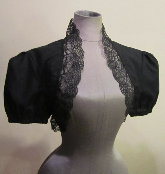 Black Bolero Shrug w/Lace