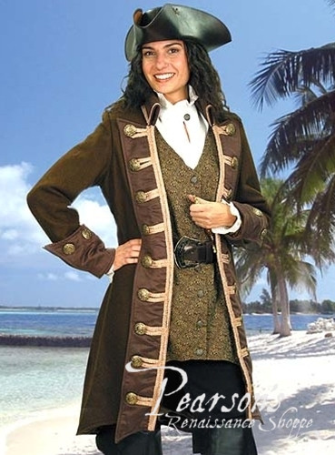 Mary Read Pirate Coat wool blend buccaneer womens pirate coat.