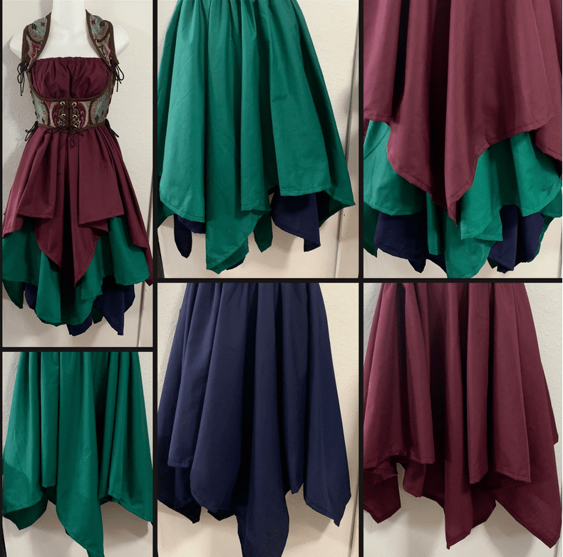 Mid length Jagged skirts great for layering