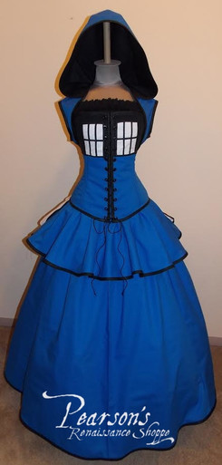 TARDIS - Dr Who Full Bustle Costume - corset medieval renaissance clothing
