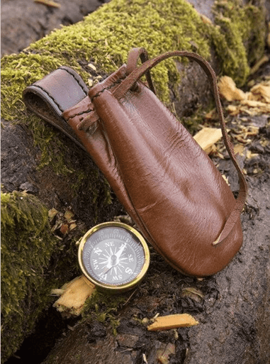 Compass with Leather Pouch