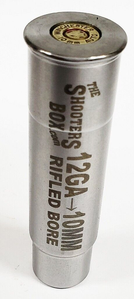 12GA to 10MM Shotgun Adapter - RIFLED BORE- Chamber Reducer - Stainless ...