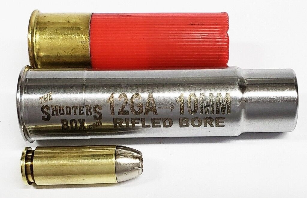 12GA to 10MM Shotgun Adapter - RIFLED BORE- Chamber Reducer - Stainless ...