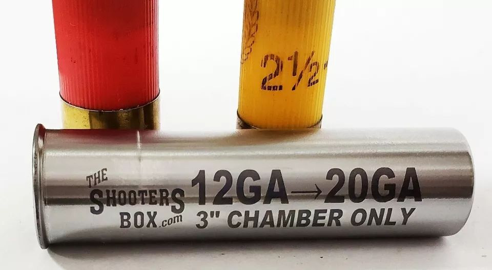 12GA to 20GA 3" CHAMBER ONLY Shotgun Adapter - Stainless Steel