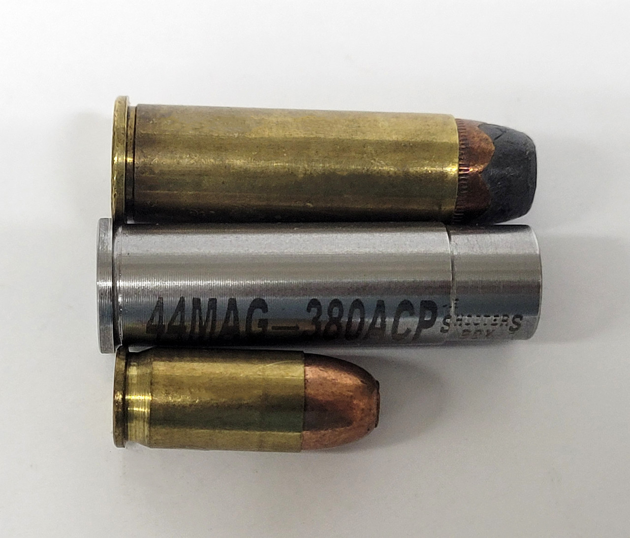 44 MAGNUM to 380ACP Caliber Adapter - Chamber Reducer - Stainless Set of 5