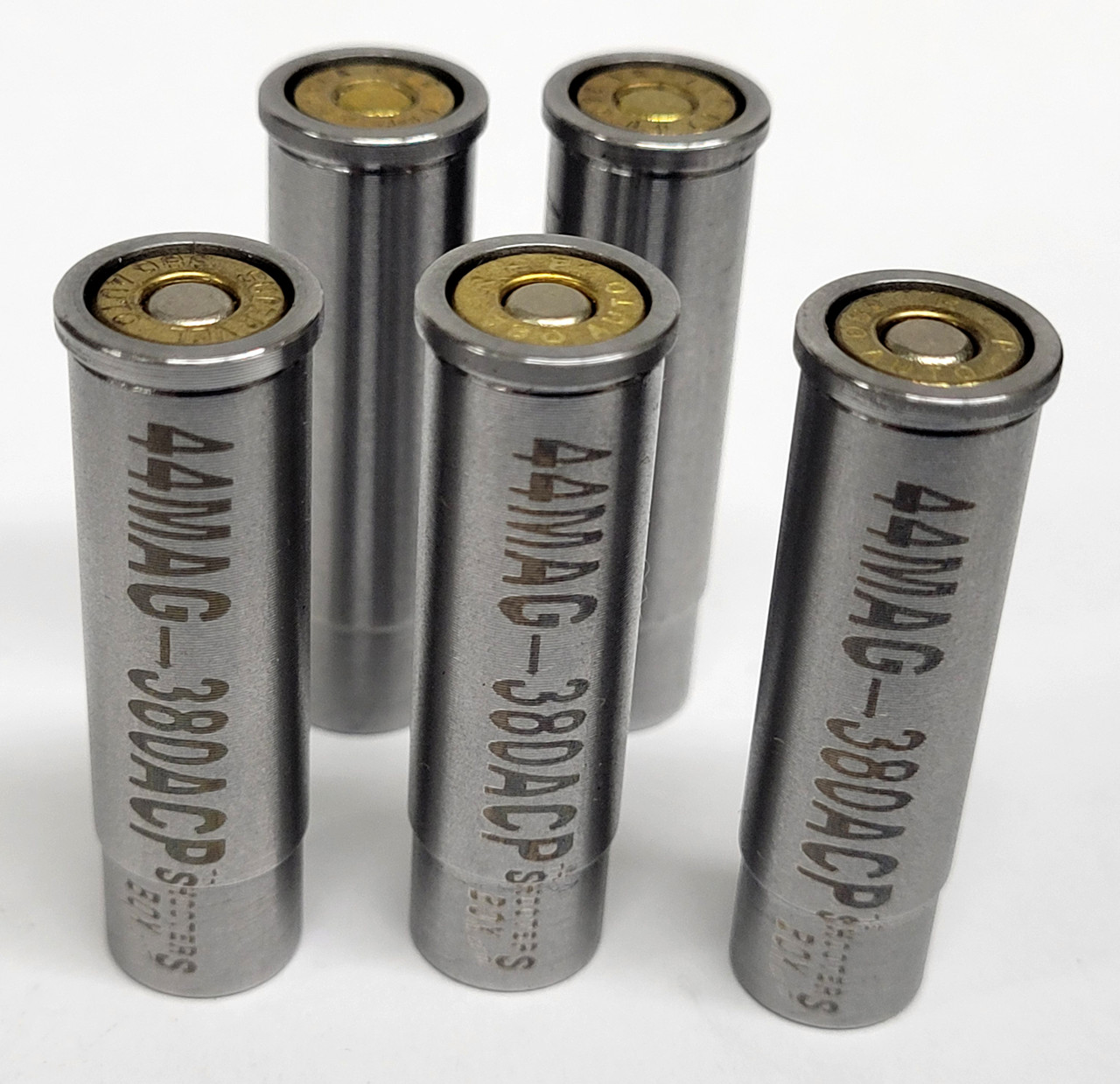 44 MAGNUM to 380ACP Caliber Adapter - Chamber Reducer - Stainless Set of 5