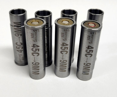 45 COLT to 9MM Caliber Adapter - Chamber Reducer - Stainless Set of 6