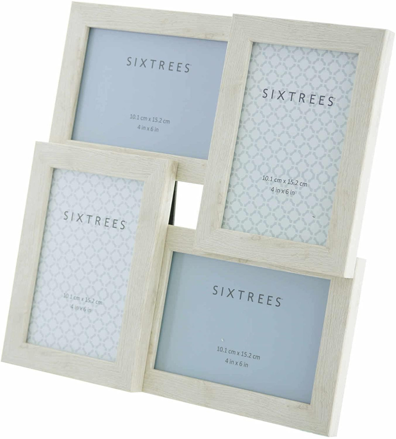 Sixtrees Laser White Multi Aperture Photoframe Four 6x4 inch