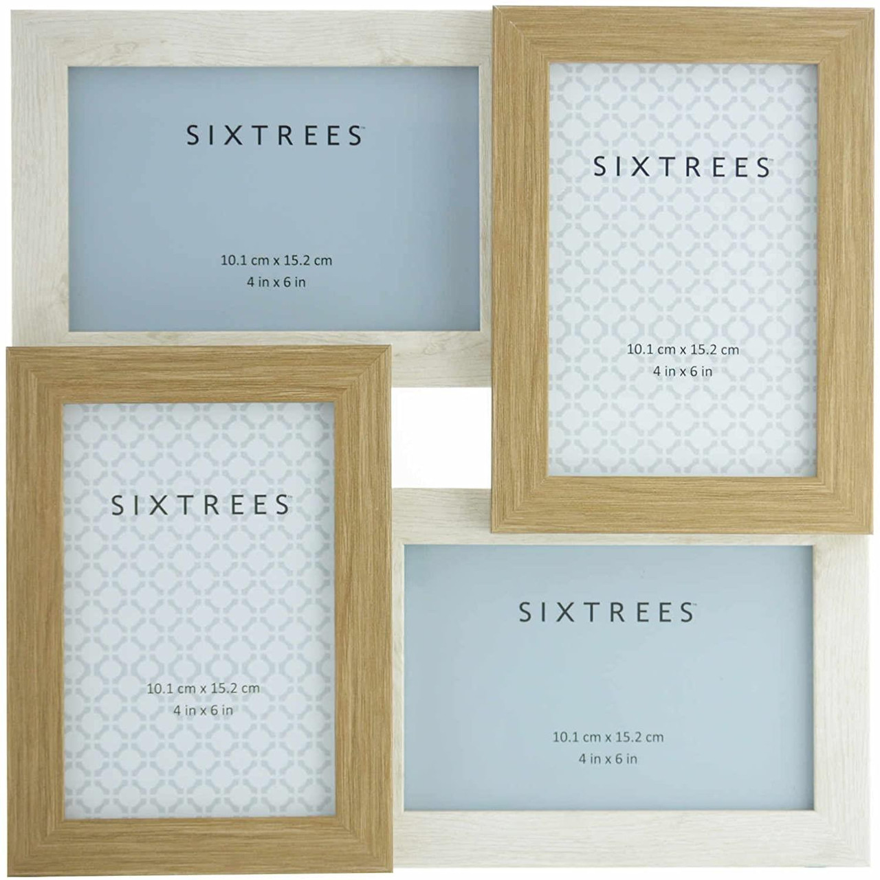 Sixtrees WD207-4C Star White/Oak Multi Aperture Photo Frame for Four ...