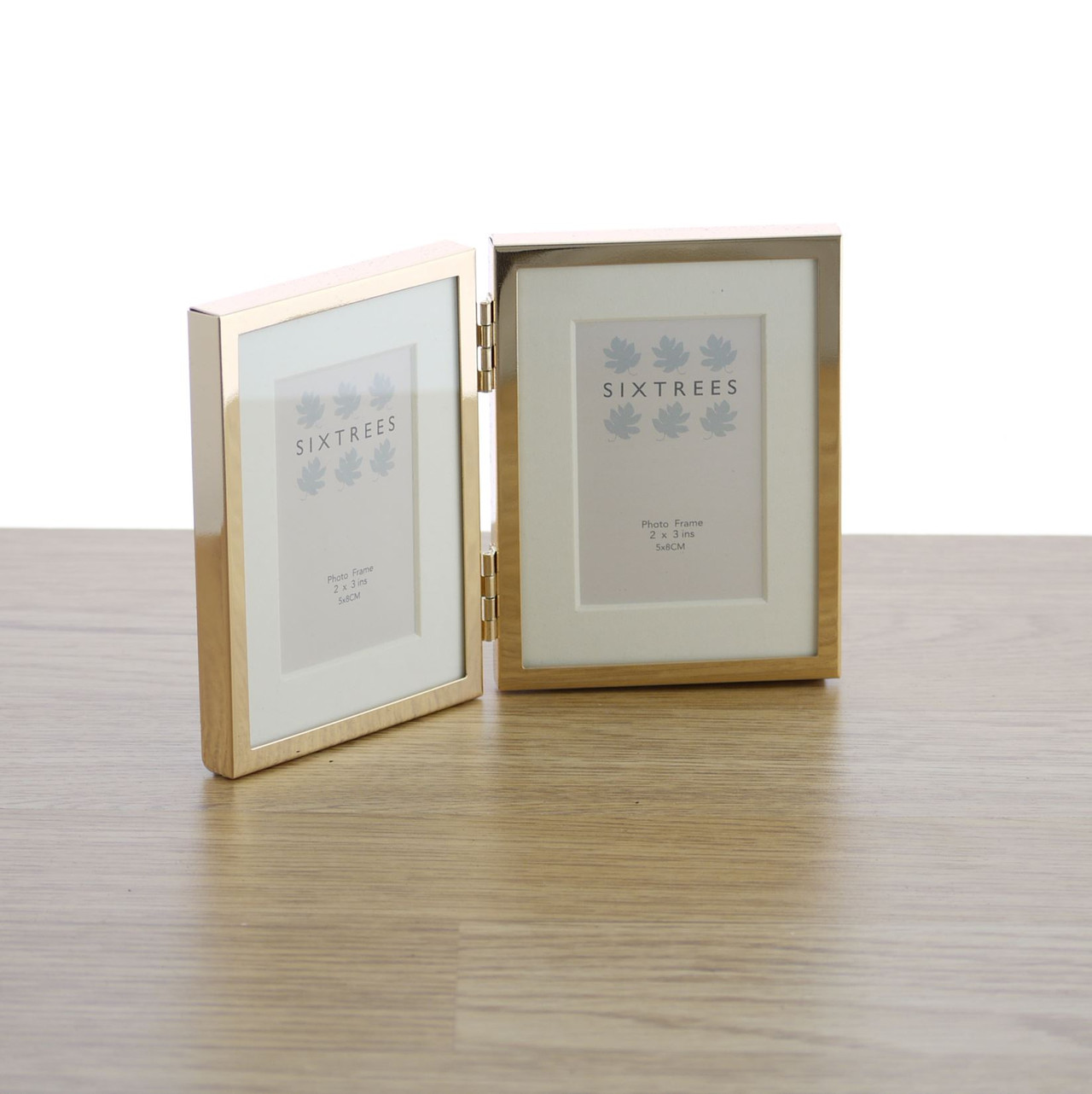 Sixtrees Park Lane Folding twin 2 x 3 inch Gold Photo Frame with mount ...