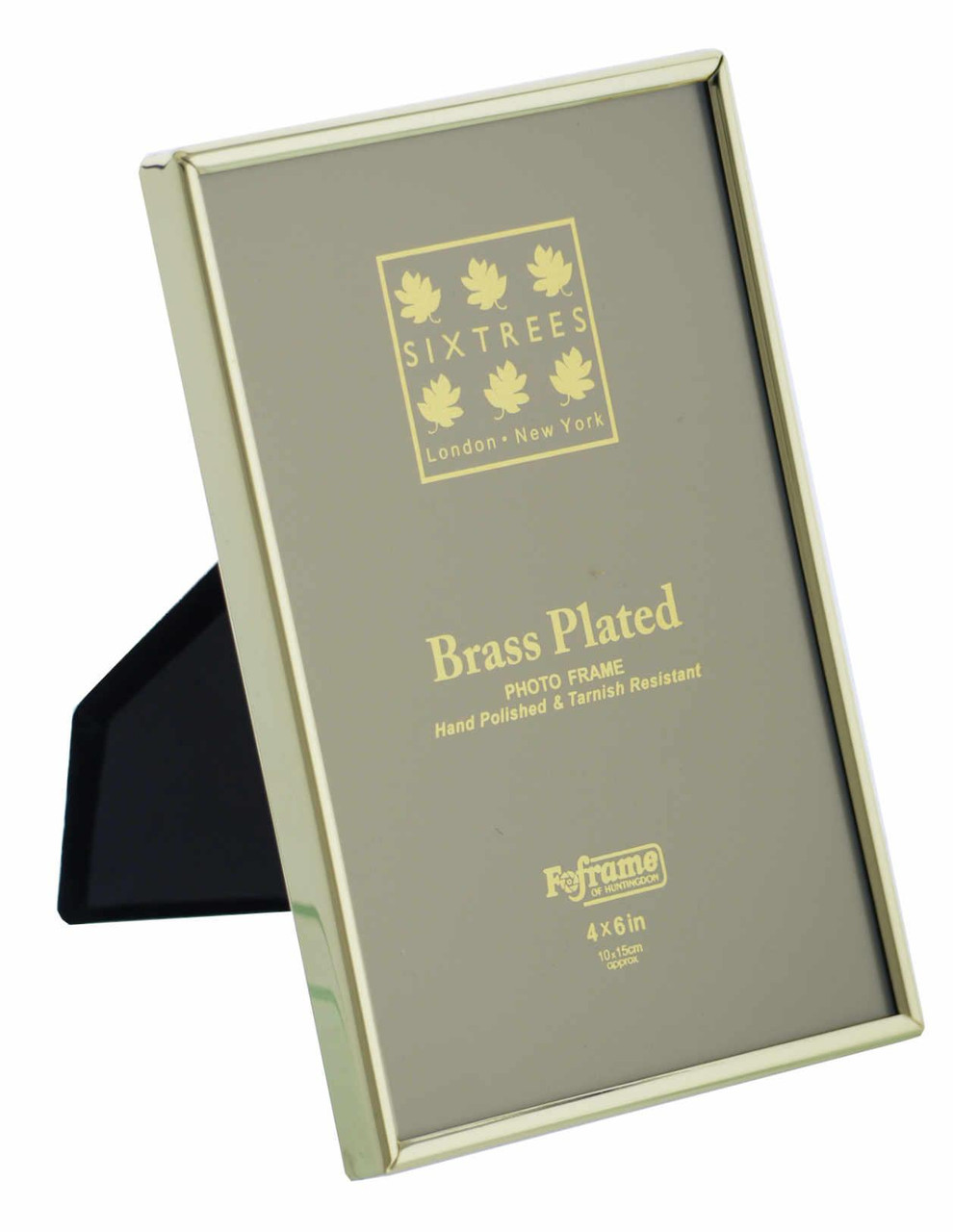 Sixtrees Hartford 6x4 inch polished brass plated photo frame