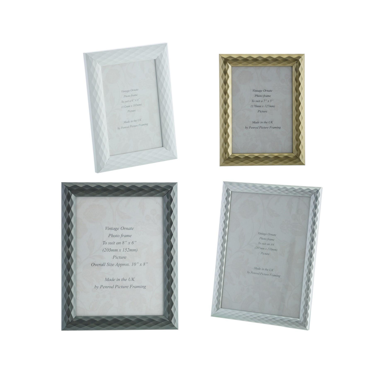 Handmade Art Deco Photo Frames 6 x 4 inch- A4. Harlequin