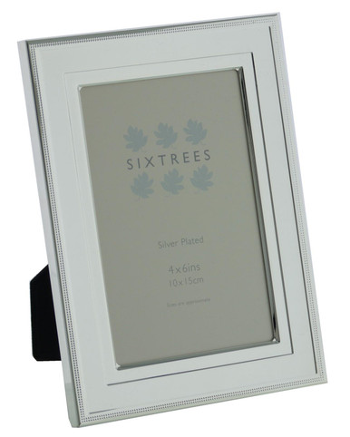 Sixtrees Drago Embossed 6x4 inch Silver Plated Photoframe.