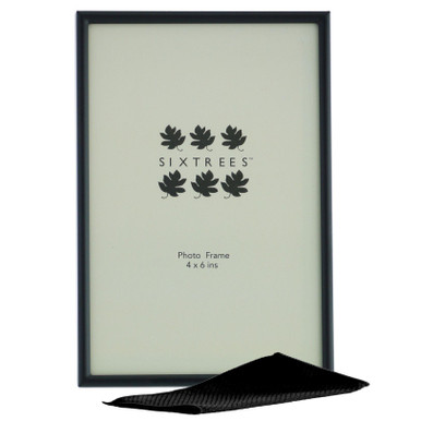 Sixtrees Cambourne 3-400-46 Satin Black Metal 6x4 inch Photo Frame ...
