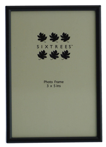 Sixtrees Cambourne 3-400-35 Satin Black Metal 5x3 inch Photo Frame ...