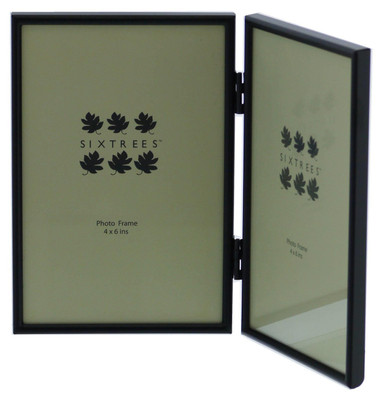 Sixtrees Cambourne 3-400-04 Black Metal Folding Photo Frame for two 6x4 ...