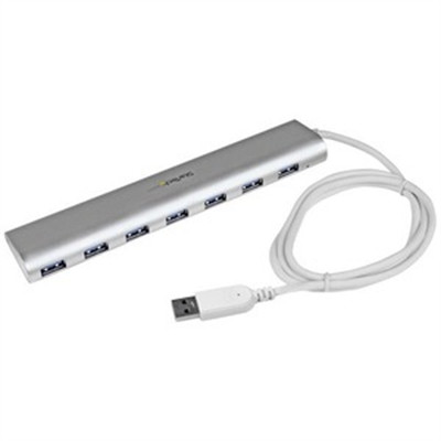 StarTech.com 7 Port Compact USB 3.0 Hub with Built-in Cable - Aluminum ...