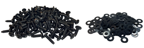 10-32 Tamper Proof Square Drive Rack Screws w/ Derlin Washers - 100 Pack