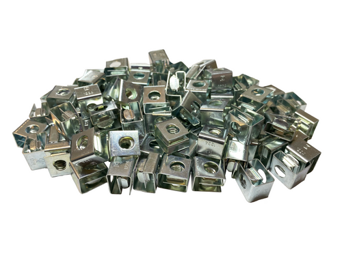 Slide-On Cage Nuts | USA Made Zinc 12-24 Cage Nuts -100 Pack
