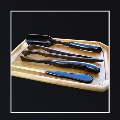 Tea Tools - Black Hardwood Complete Set - Oolong-Tea.Organic