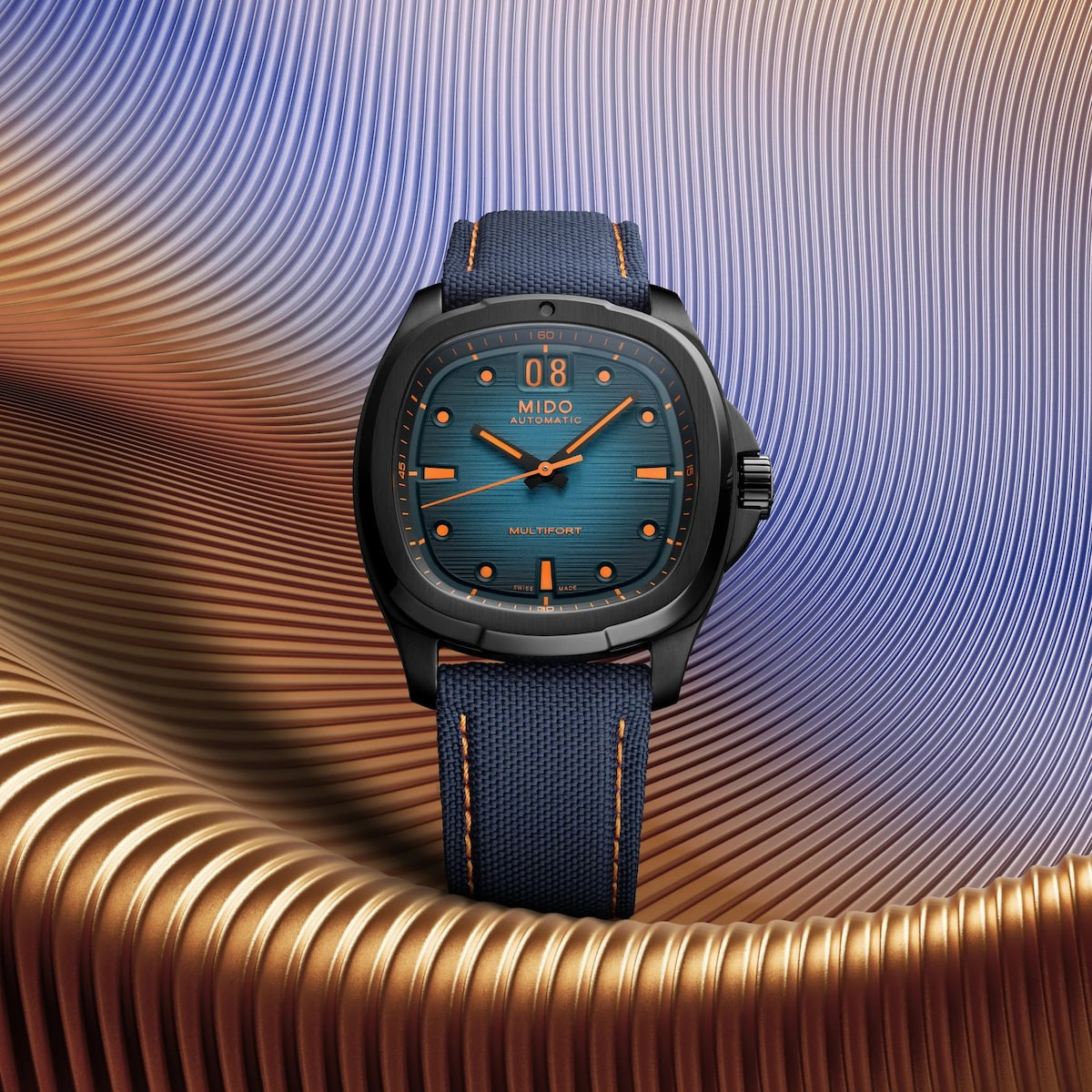 Mido Multifort TV Big Date Automatic 40 mm Gradient Blue-Black Dial ...