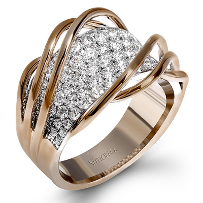 Simon G Ring MR2604 ROSE GOLD 18K RIGHT HAND RING DIAMOND RING 1.40 ...