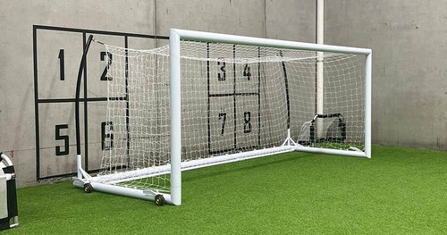 ALUMINIUM BOX GOAL ON WHEELS FULL SIZE - Onside Sports