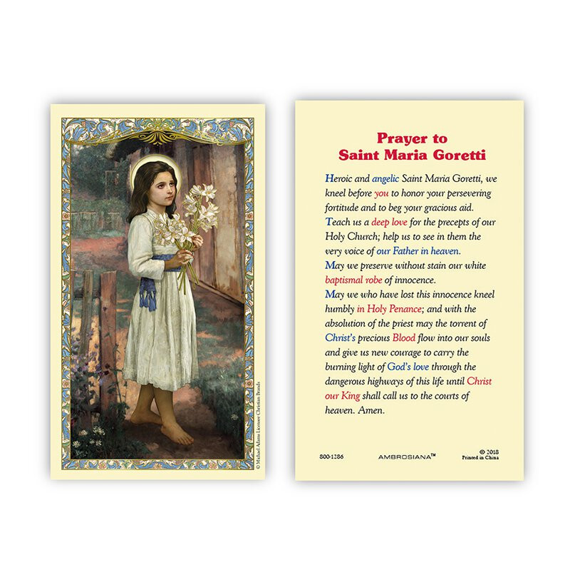 Saint Maria Goretti Prayer Laminated Holy Card - 25/pk - [Wholesale ...
