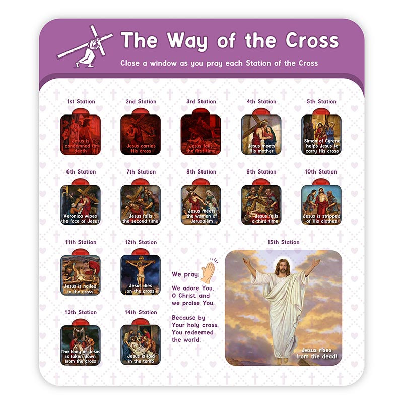 Window Chart - Stations of the Cross - [Wholesale]Christian Brands Catholic