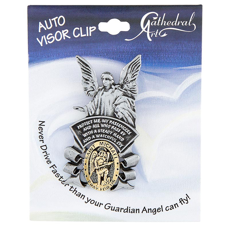 Saint Michael/Guardian Angel Visor Clips - [Wholesale]Christian Brands ...